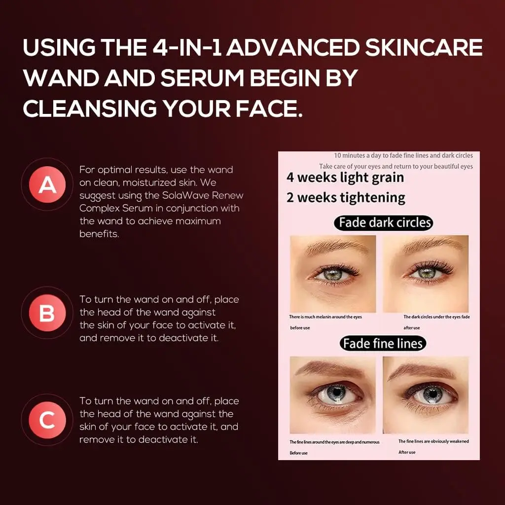 4-in-1 Facial Skin Care Wand Red Light Therapy For Face And Neck ...