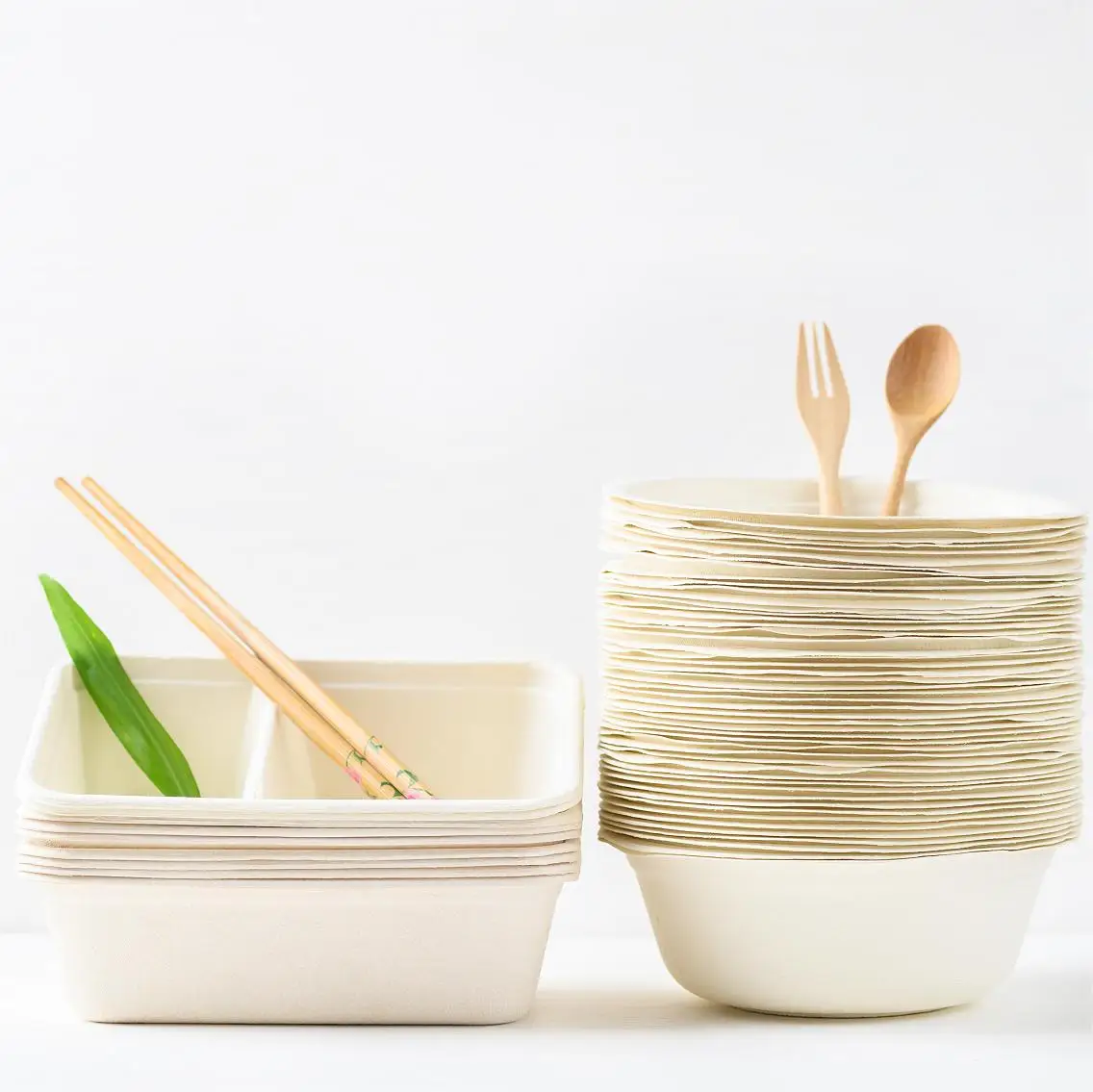 Compostable Dinnerware Set Biodegradable Sugarcane Bagasse Food ...