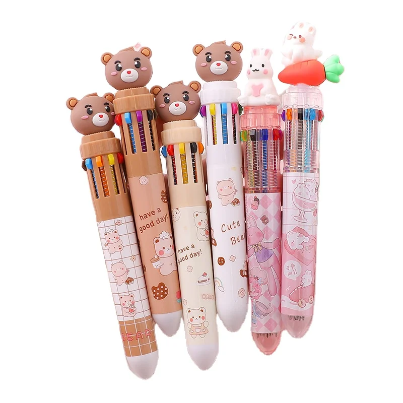 Cute Cartoon Ten Color Ballpoint Pen Girl Heart Cartoon Multi color ...