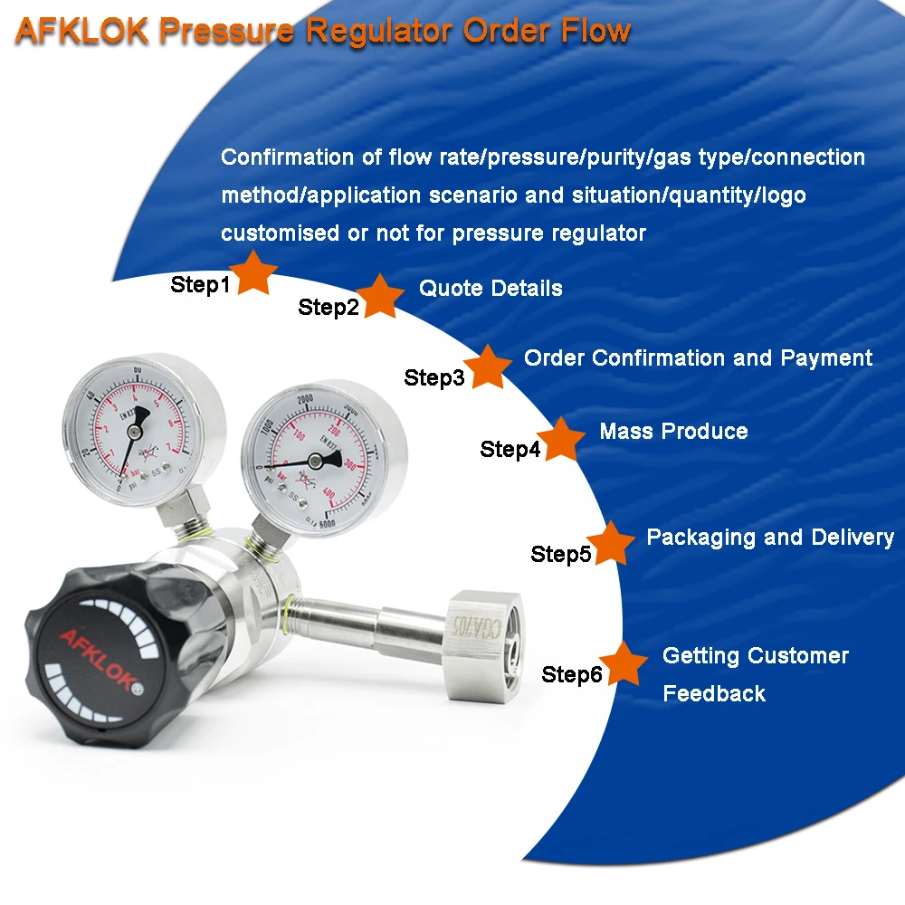 Dual Stage Pressure Regulator For Argon N2o Acetylene Ss316l With Dual ...