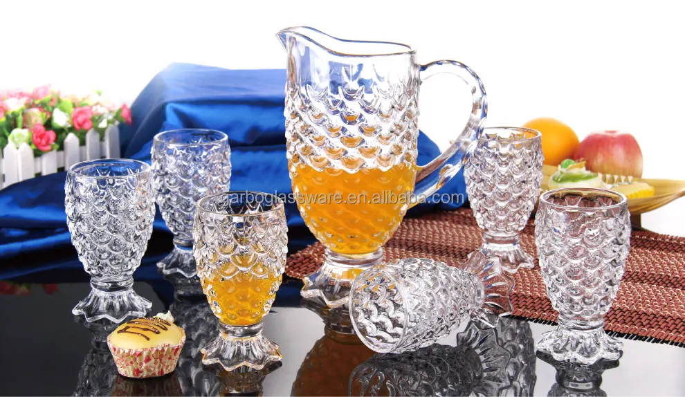 Luxury Glass Jug Set Custom Middle East Style 7pcs New Design Popular ...