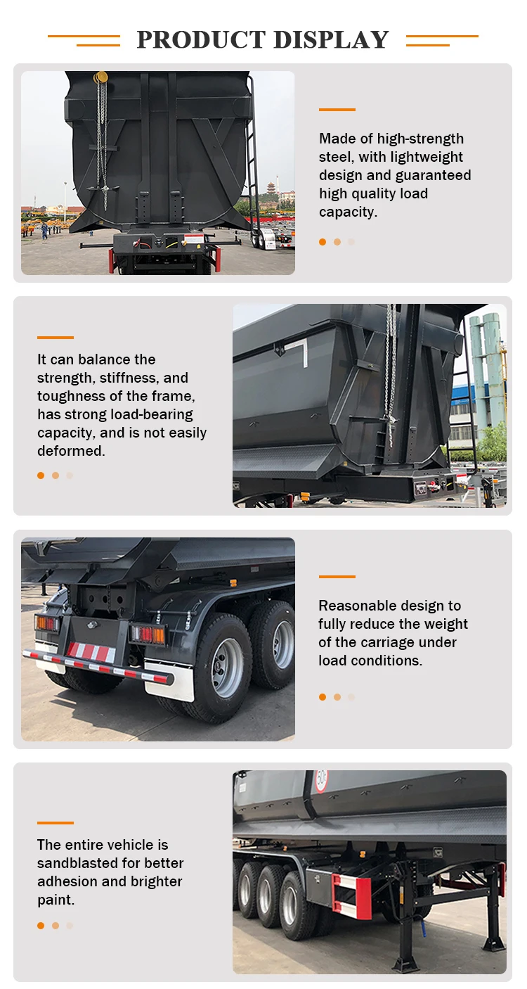 Heavy Load 4 Axles Tipper Semi Trailer/tipping Semi Trailer/50ton ...