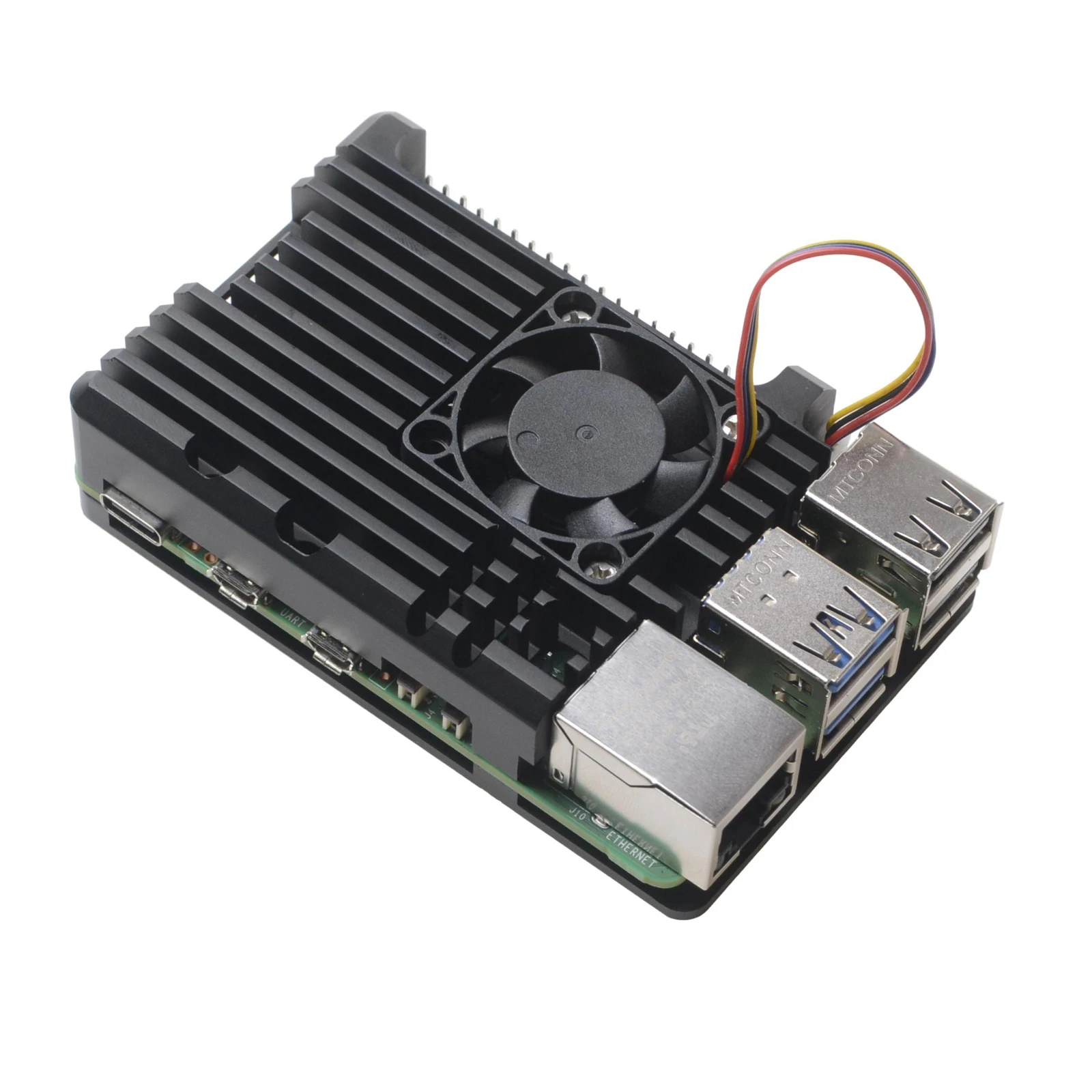 Raspberry Pi 5 Aluminum Heatsink Case with 5V Cooling Fan