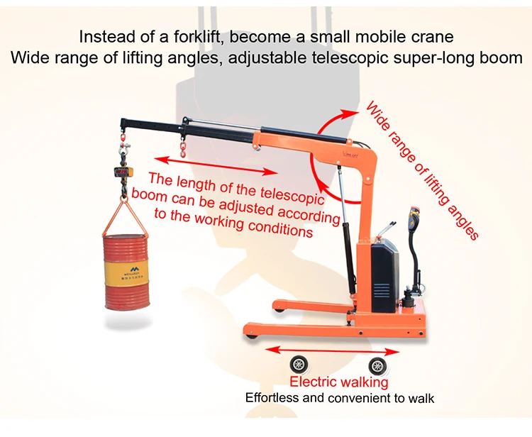 200kg 300kg 500kg 800kg 1000kg Hand Operation Mobile Mini Crane Portable Small Lift Floor Crane ...