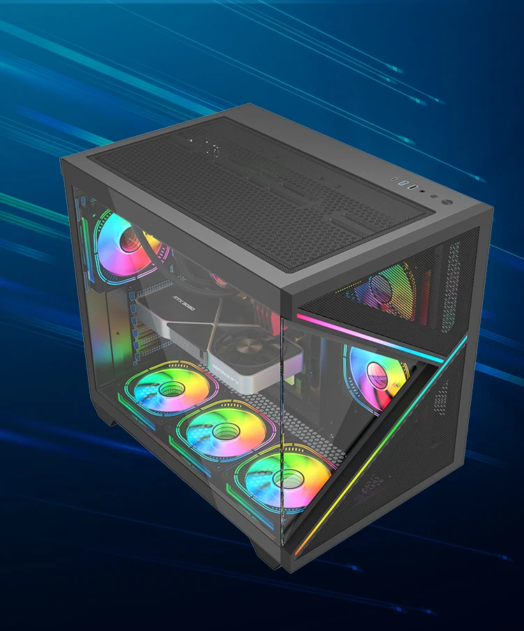 Powercase Customized Oem Led Atx Pc Case Gabinetet Pc Gaming Hardware ...