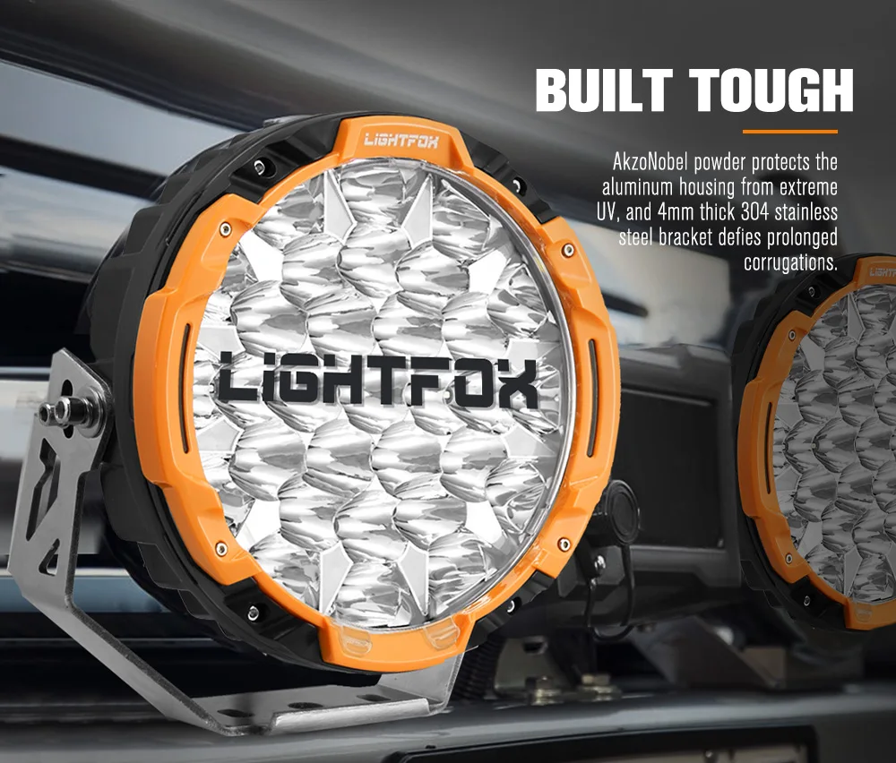 Lightfox High Power Super Bright Round 4x4 Offroad Spotlight 9 Inch Led ...