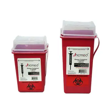 1 Quart Medical Plastic Sharps Container Biohazard Syringe Needle ...