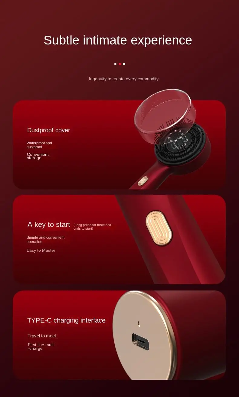 Led Blue Light Therapy Hair Brush Anti Hair Loss Scalp Care Electric ...