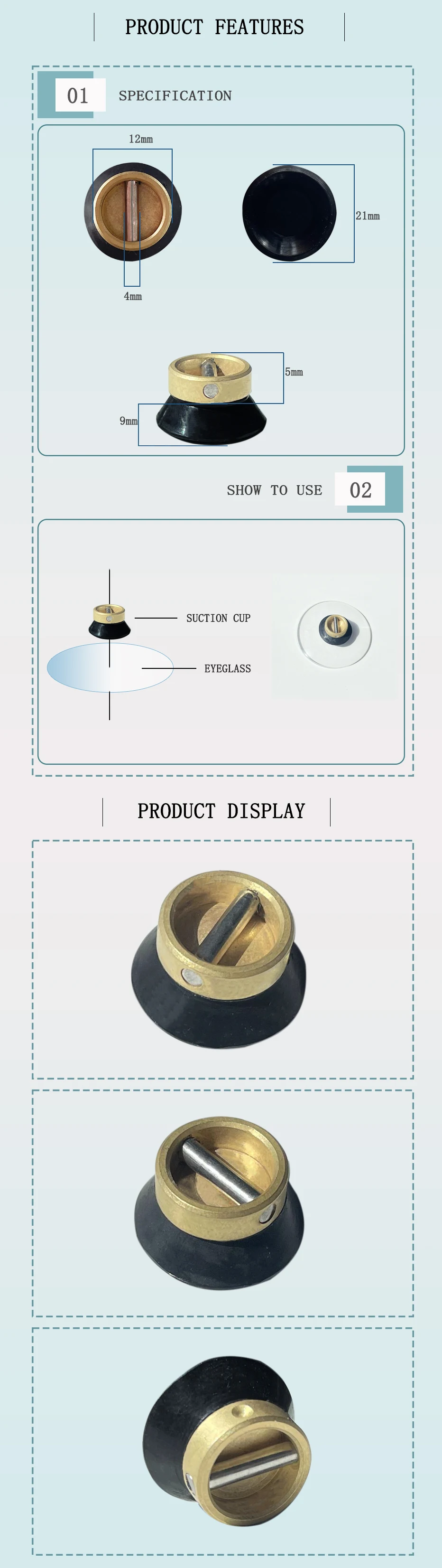 Flexible Silicone Optical Lens Block Suction Cups Adhesive Auto Lens ...