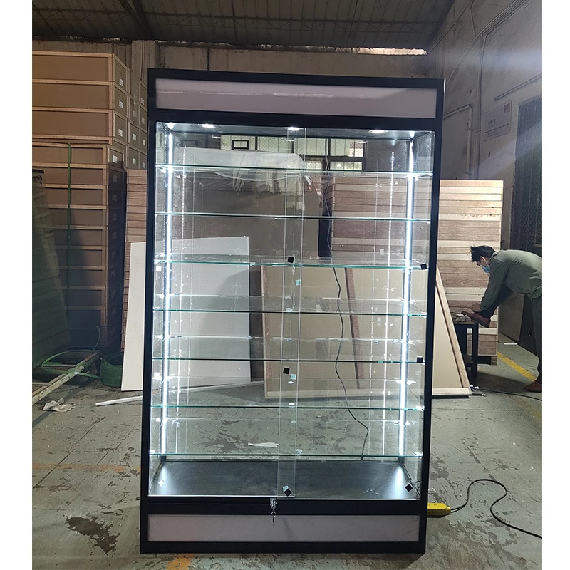 Retail Shop Furniture Lockable Glass Display Showcase with Remote ...