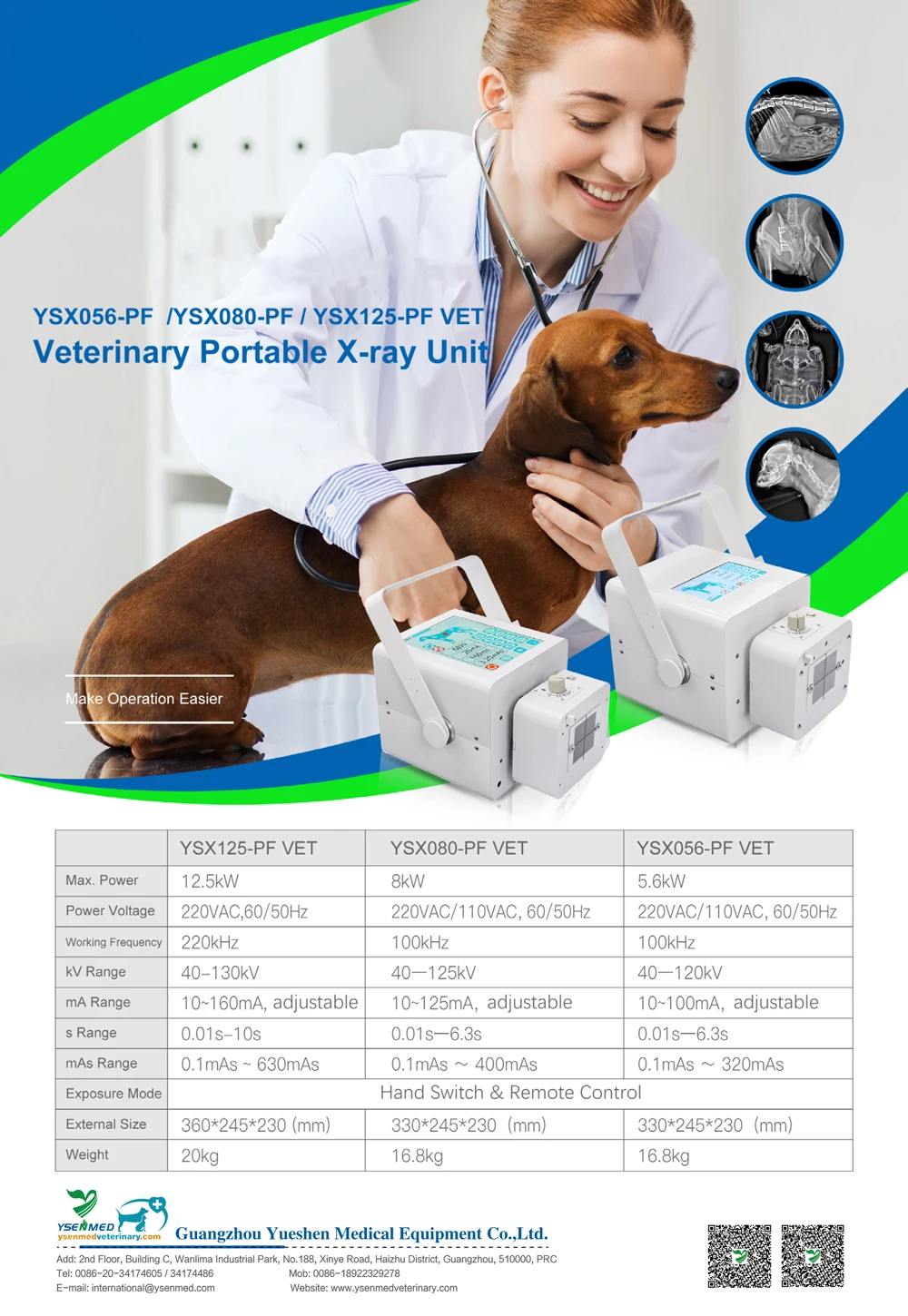 YSX056-PF VET Ysenmed Mobile X-ray Service 5.6kW High-frequency ...