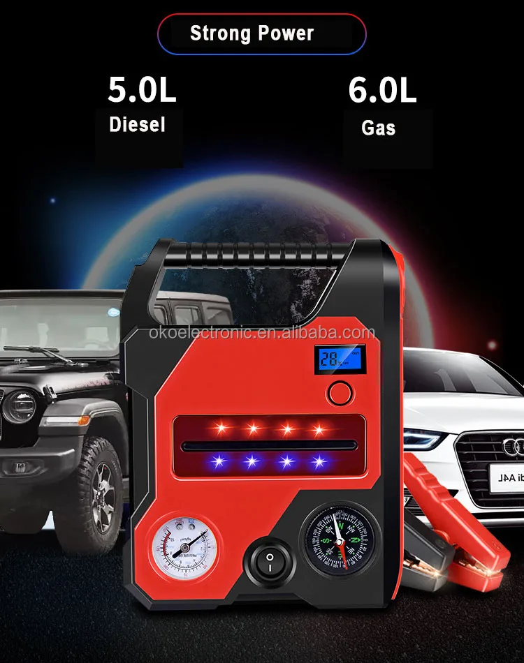 All In One 32000mah 12v 1200a Car Jumpstarter Power Bank Pack Jumper ...