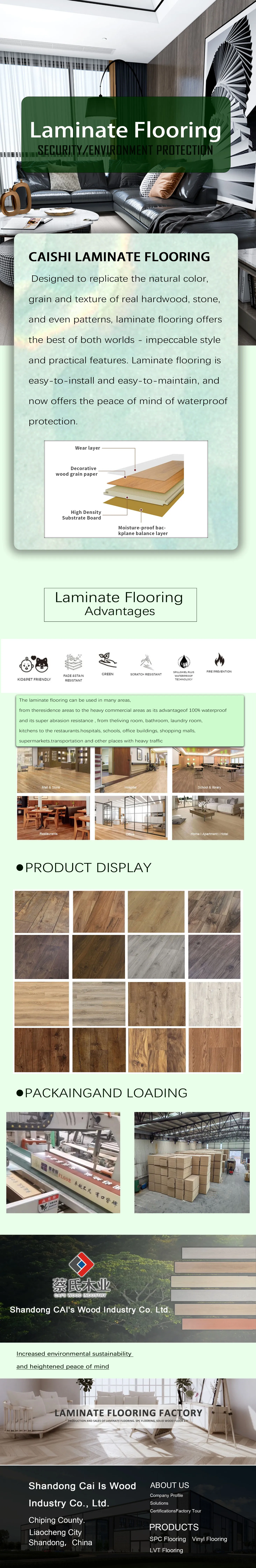 HDF Easy Installation OEM Wood Grain 8mm 10mm 12mm Laminate Flooring ...