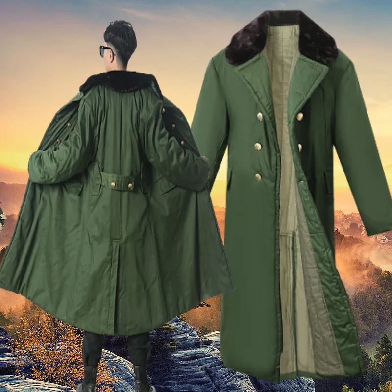 Hot Outdoor Long Coats Jacket Chinese Classic Army Green Overcoat Mens ...