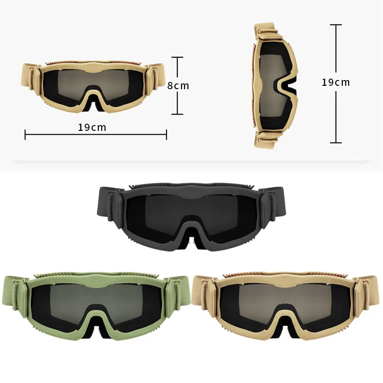 Obshorse Field Operations Safety Tactical Sunglasses With 3 Anti-fog ...