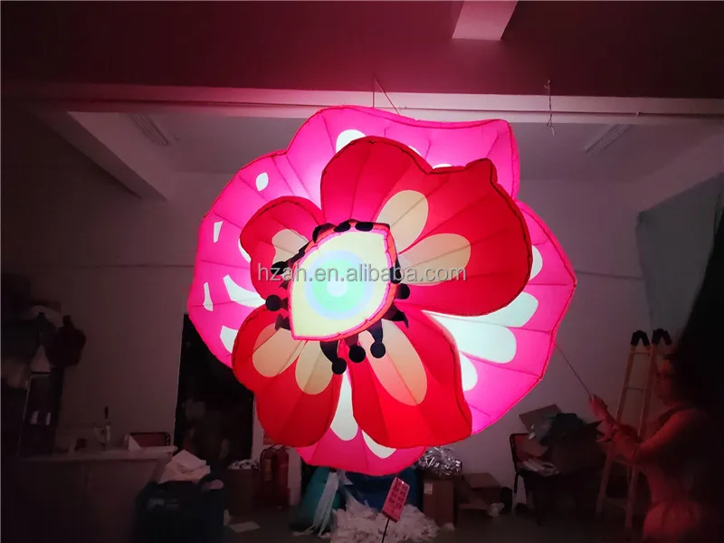 Wedding Red and White Inflatable Rose Flower with Light