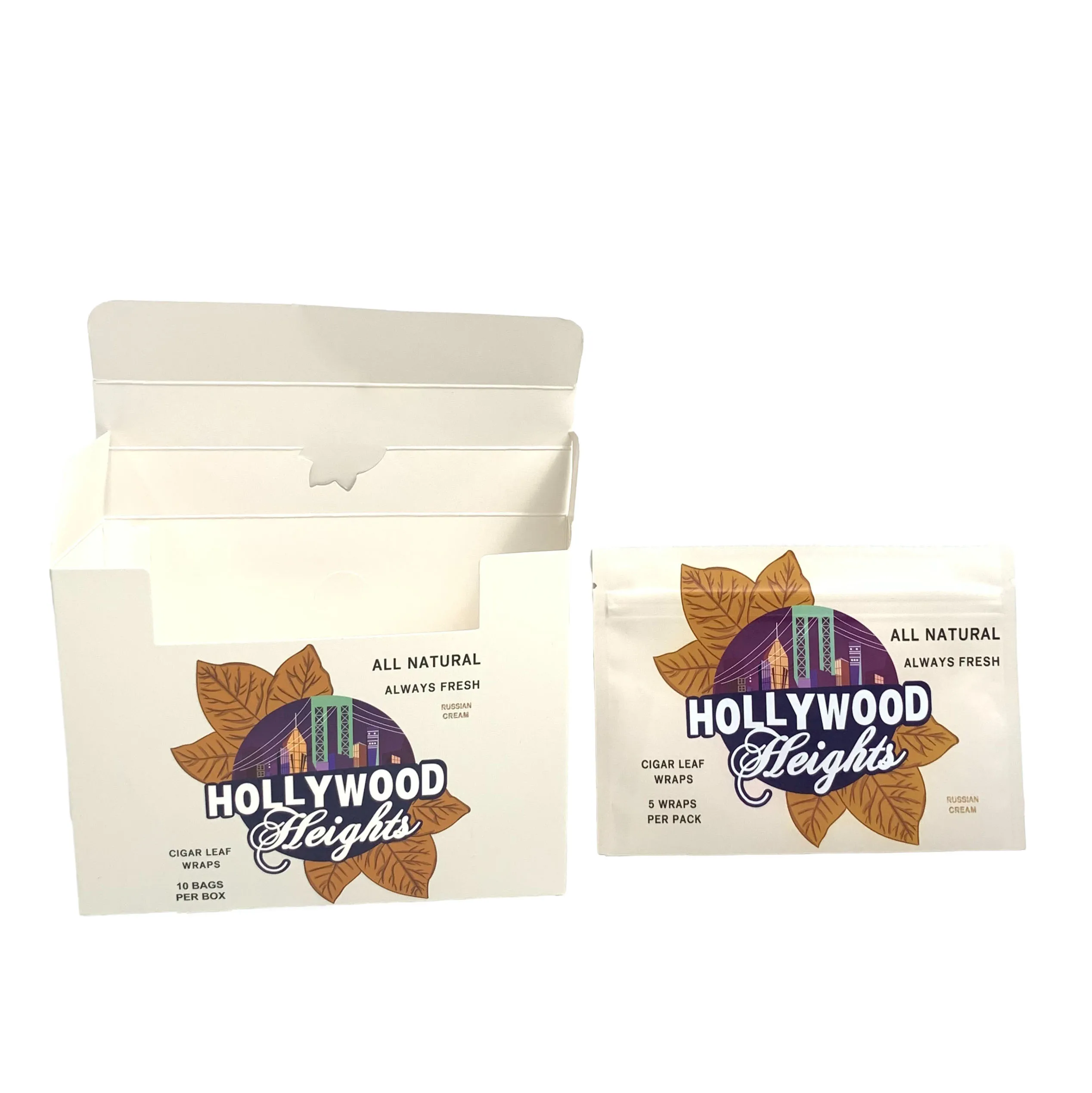 Custom Printed Grappa Leaf 3 Side Sealing Tobacco Leaf Wrapping Paper ...