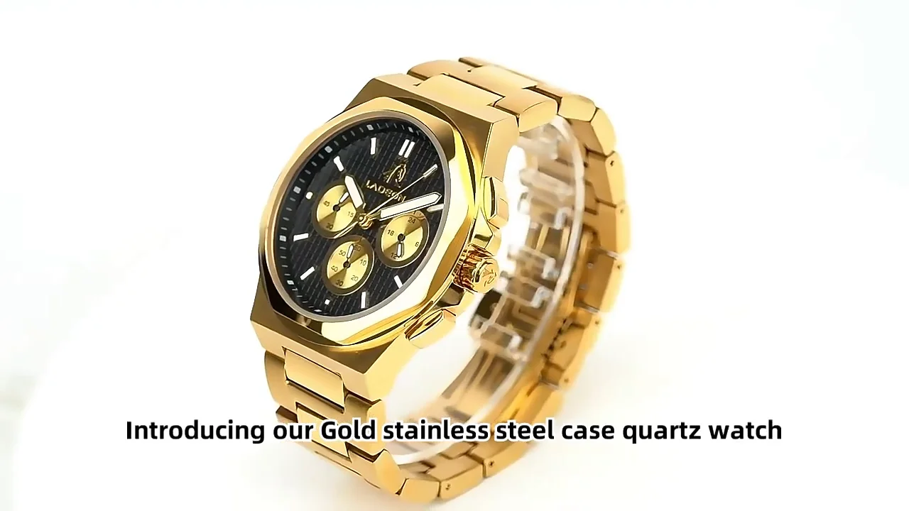 Japan Movement Quartz Watch Water Resist Stainless Steel Custom Gold ...