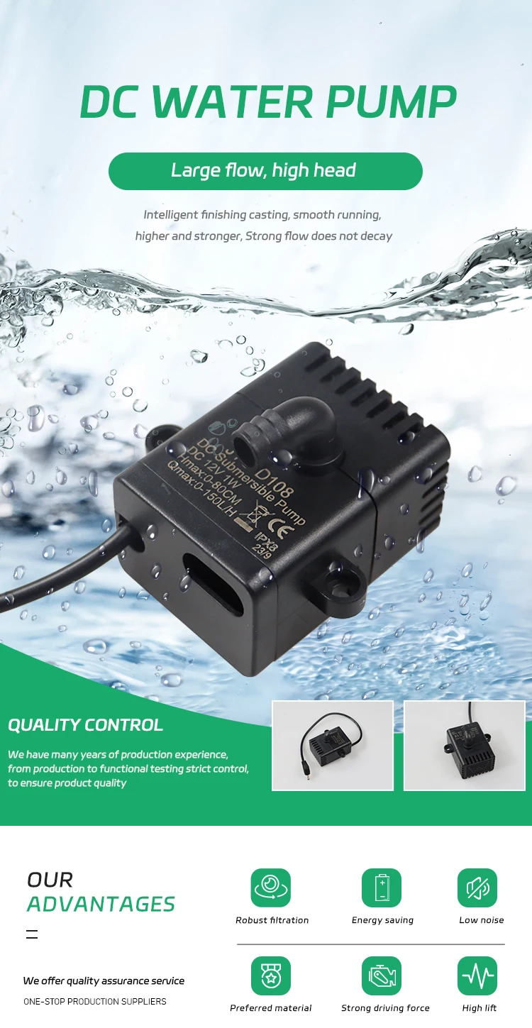 Small Fish Tank Submersible Pump Aquarium Air Fish Pond Water Tank ...