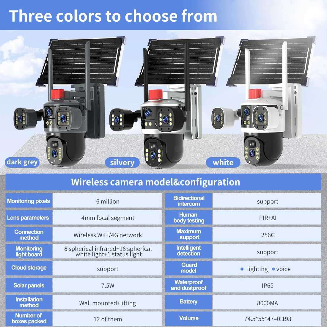 6MP 3K V380PRO Dual Lens CCTV 4G Solar Camera With Sim Card Wireless ...