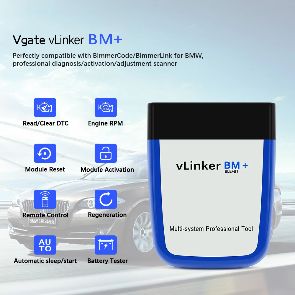 Vgate Vlinker BM Plus ELM 327 OBD2 Scanner for Android/ios