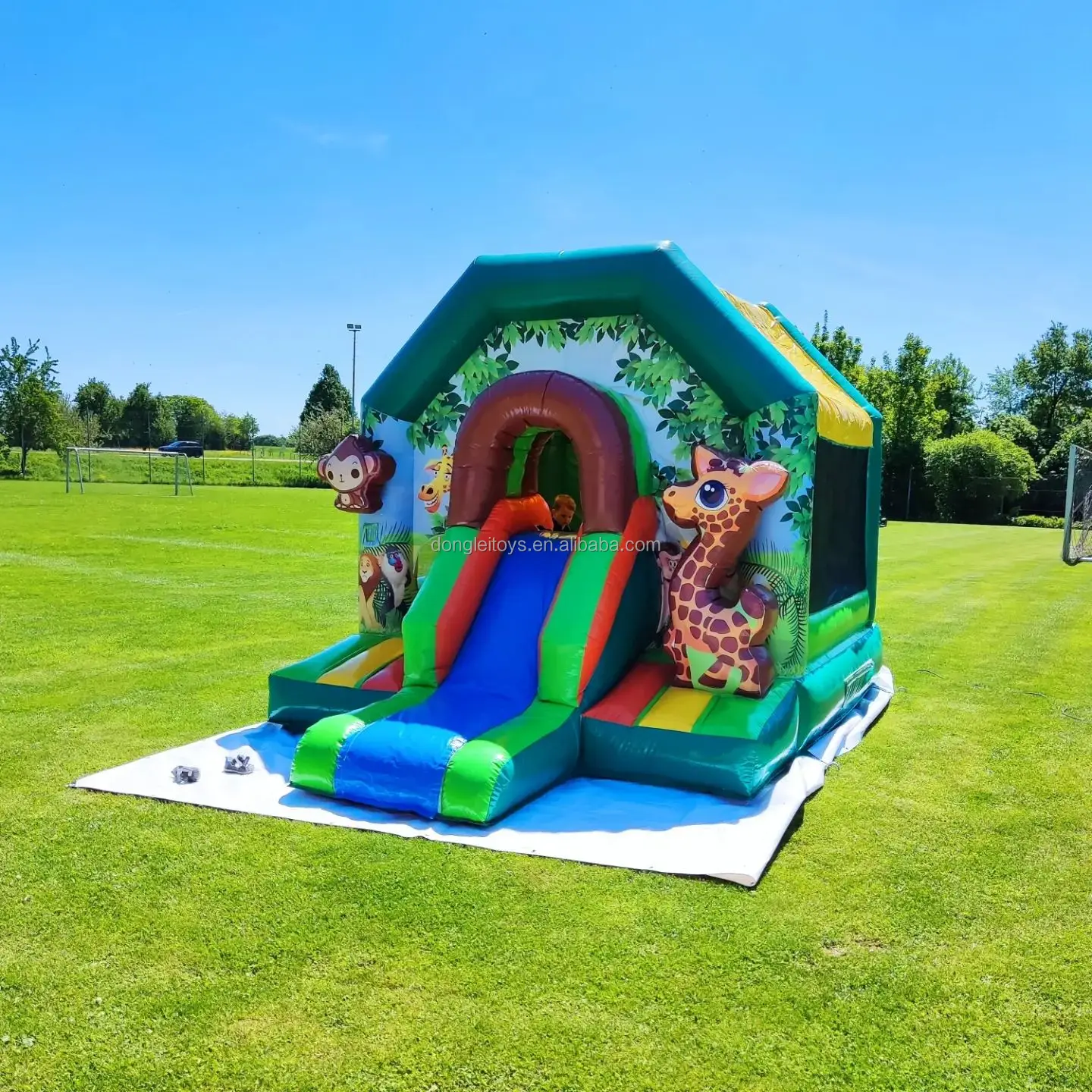 Moonwalk Inflatable Safari Bouncy Castle Animal Kingdom Theme Park ...