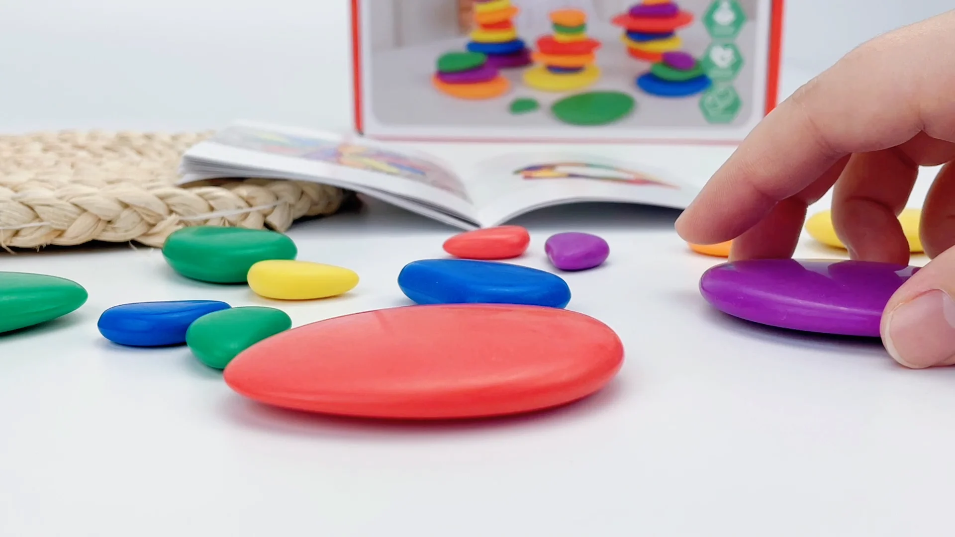 Colorful Stacking Game Stones Toys Rainbow Cobble Crazy Rock Building ...