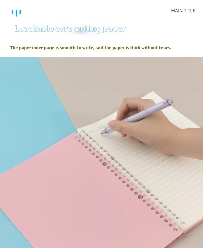 10-hole Loose-Leaf Student Notepad A3 - Colorful & Hand-friendly
