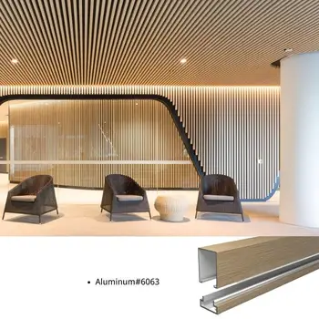 Timber Look Aluminium Batten Clip-on System Wall Ceiling Decoration ...