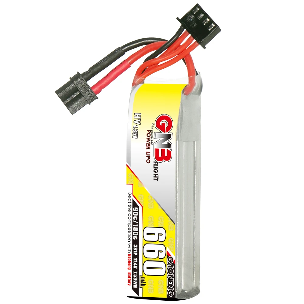 Gaoneng Gnb 3s 11.4v Hv 660mah 90c Lipo Battery Xt30 Connector Fpv ...