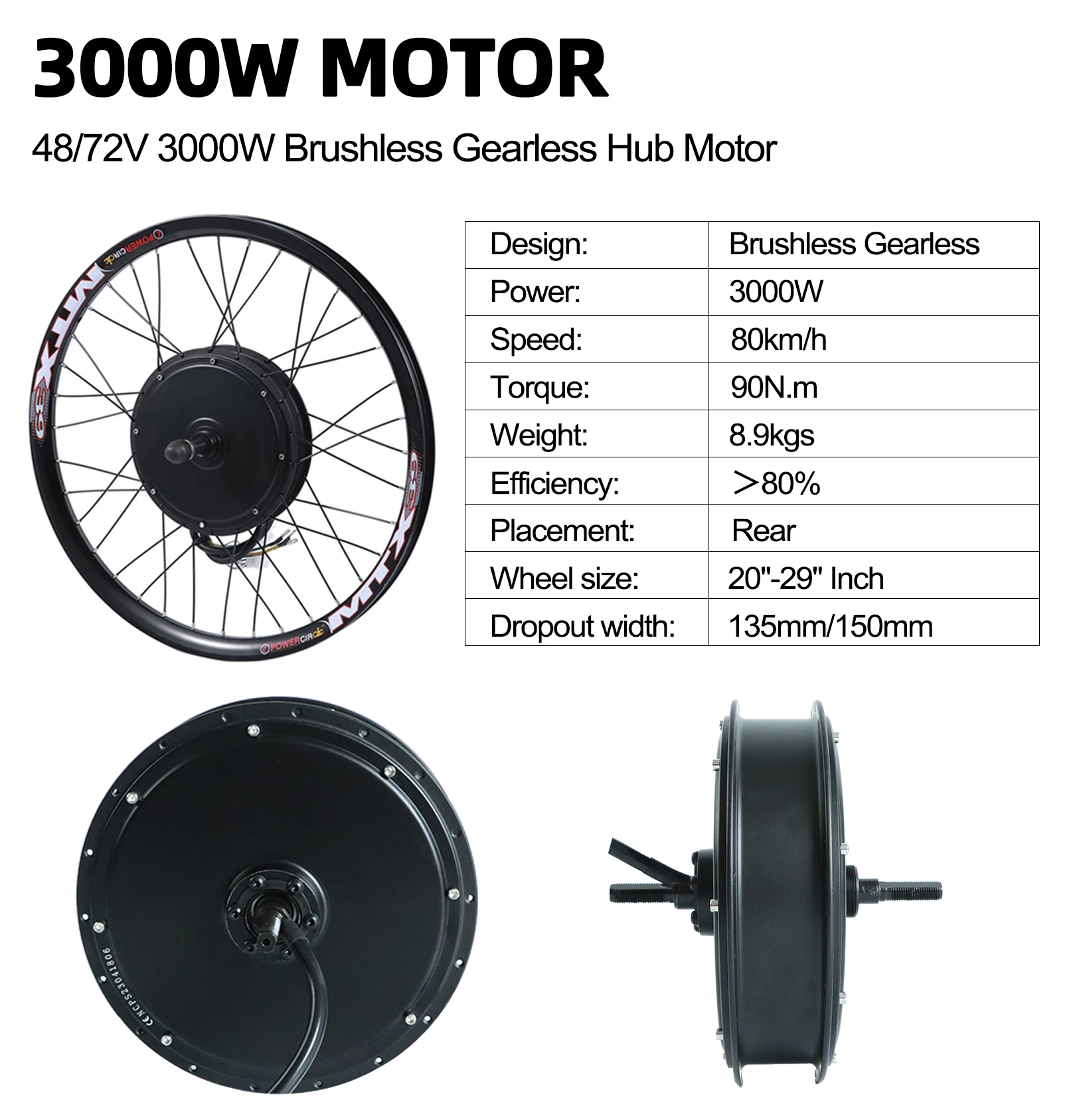 Ncyclebike 60/72V 3000W Electric Conversion Kit - High Power Ebike