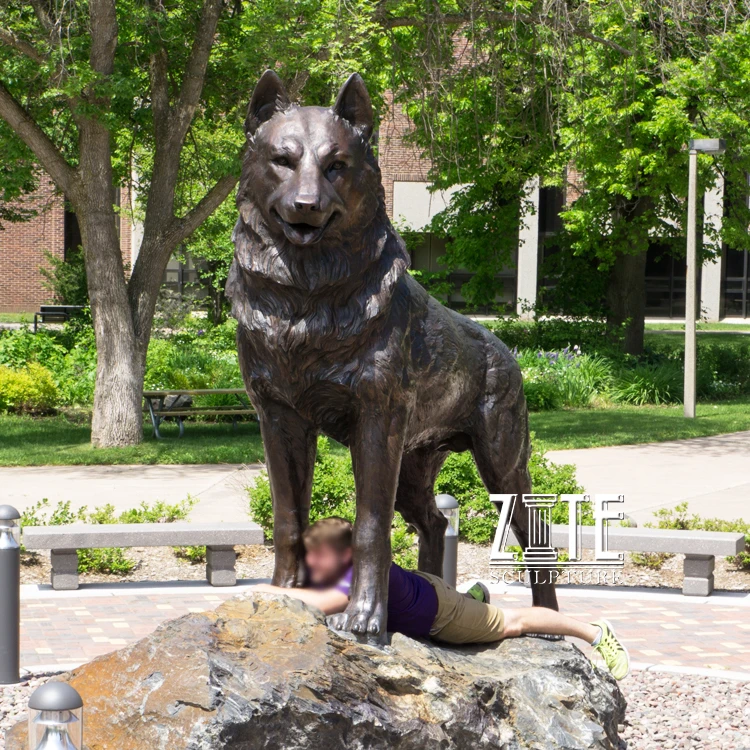 Alibaba.com: Garden Life Size Brass Animal Sculpture, Bronze Husky Dog ...
