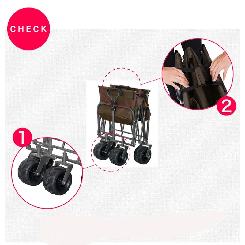 Heavy Duty Inflatable Balloon Wheel Folding Wagon All Terrain Cart ...