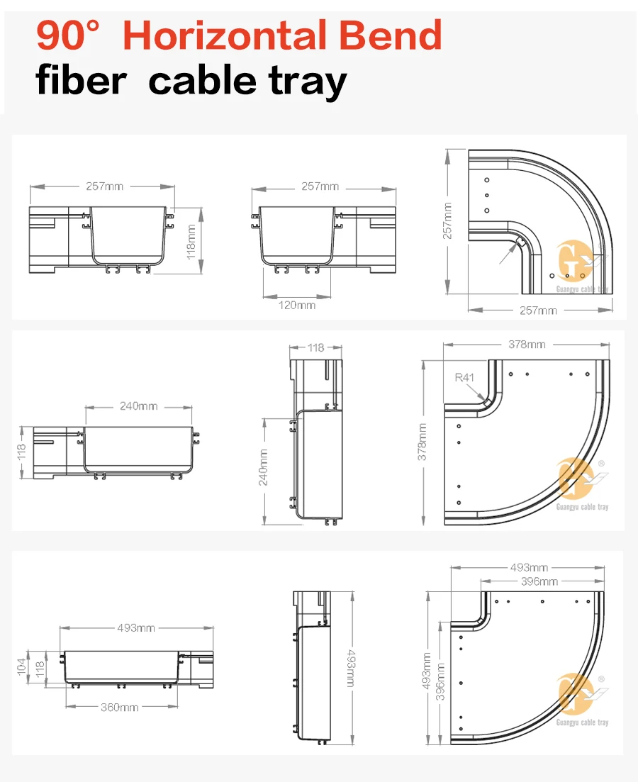 Guangyu 5g Idc Data Center Plastic Pvc Abs Fiber Optic Raceway Duct 240mm Horizontal Bend - Buy ...