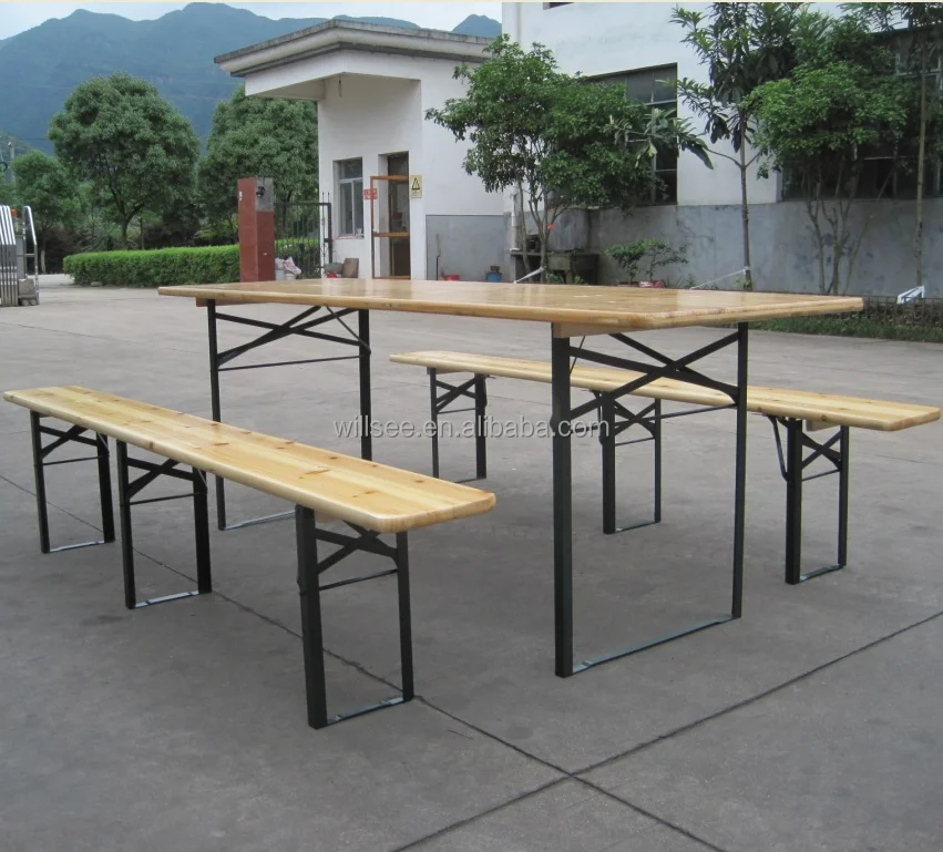 He-247,Wooden Folding Beer Table Set/beer Table And Bench/wood Garden ...