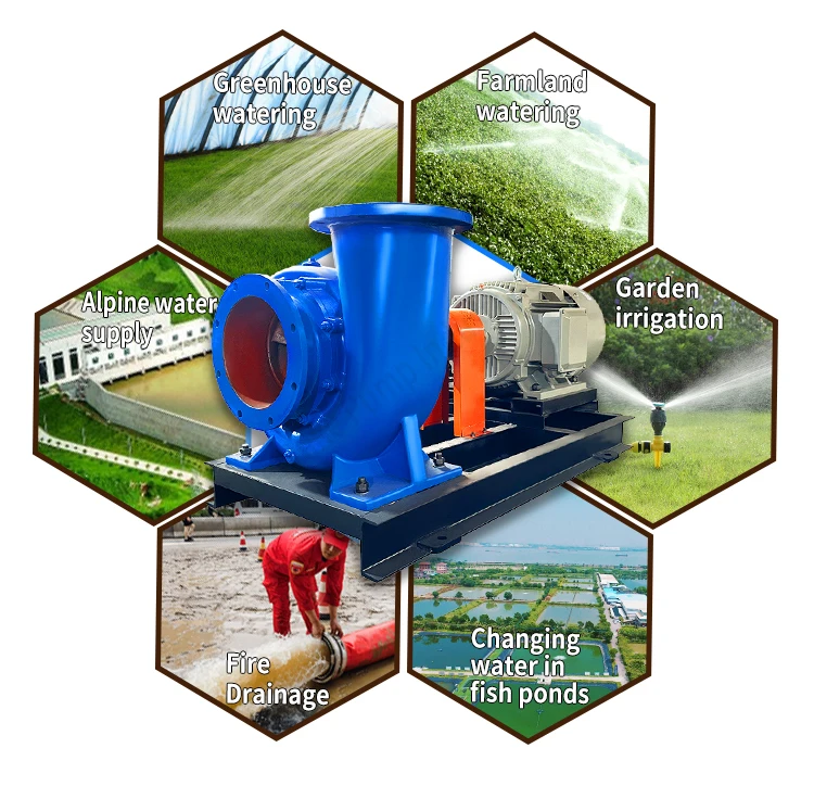 High Flow Motor Driven Mixed Flow Water Pump for Irrigation