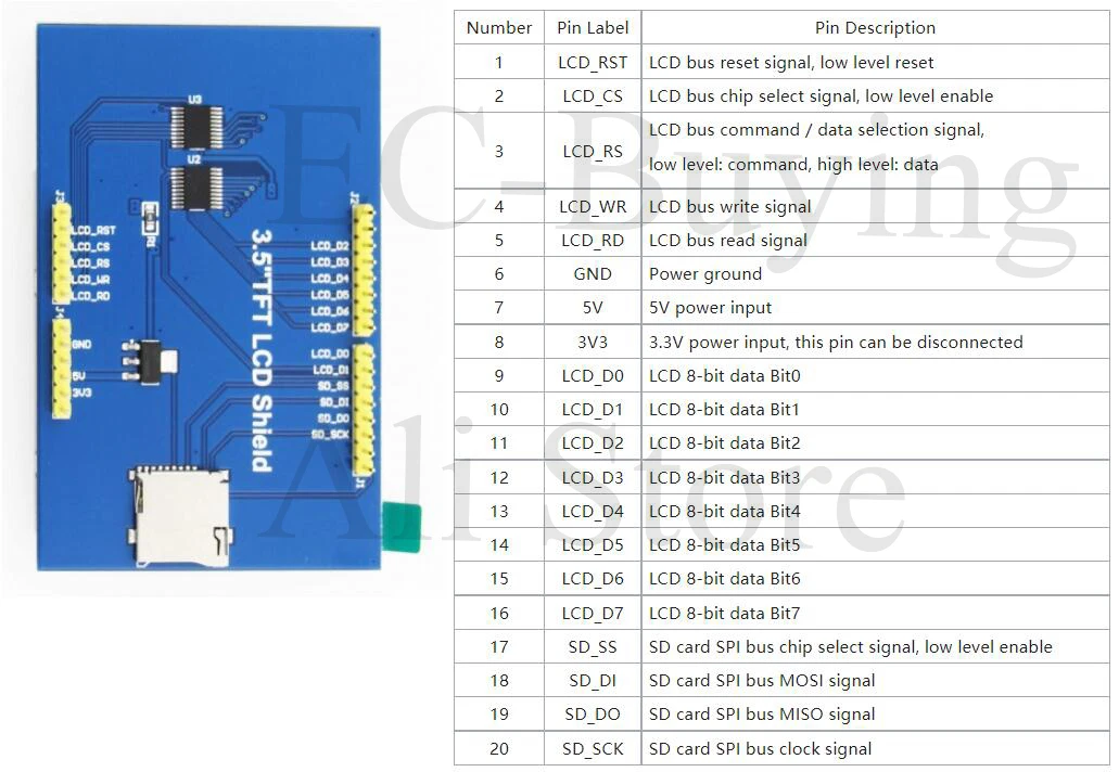 3.5 Inch 480x320 Ili9486 Ultra Hd Tft Lcd Display Touch Screen Module ...