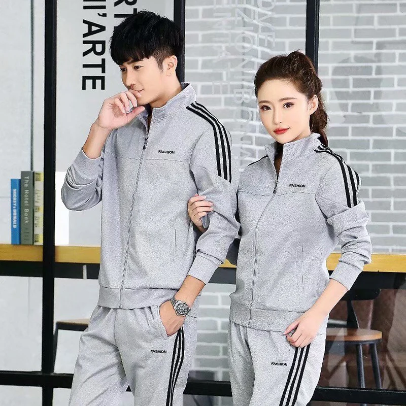 Men Tracksuit Set Full-zip Sweatshirt Jogger Sweatpants Warm Sports ...