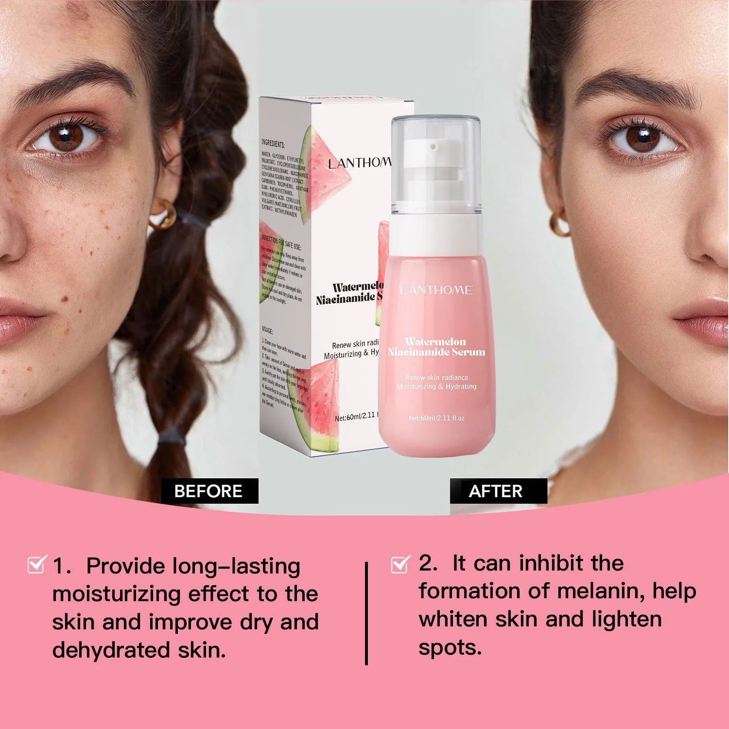 LANTHOME Watermelon Niacinamide Serum - Brighten & Moisturize