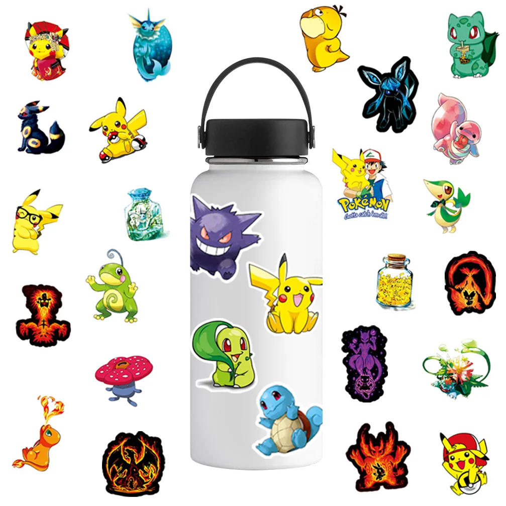 50pcs Poke-mon Pikachu Japanese Anime Manga Decal Trendy Stickers For ...