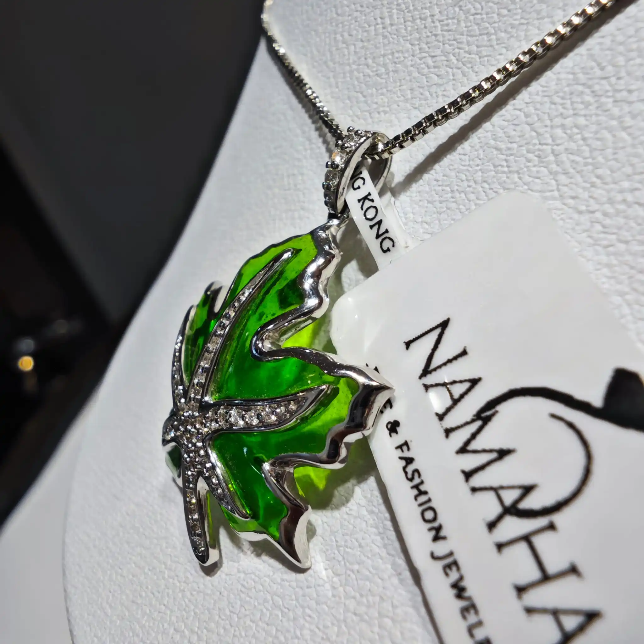 Classic Channel Setting Maple Design Trillion Cut 18k White Gold ...