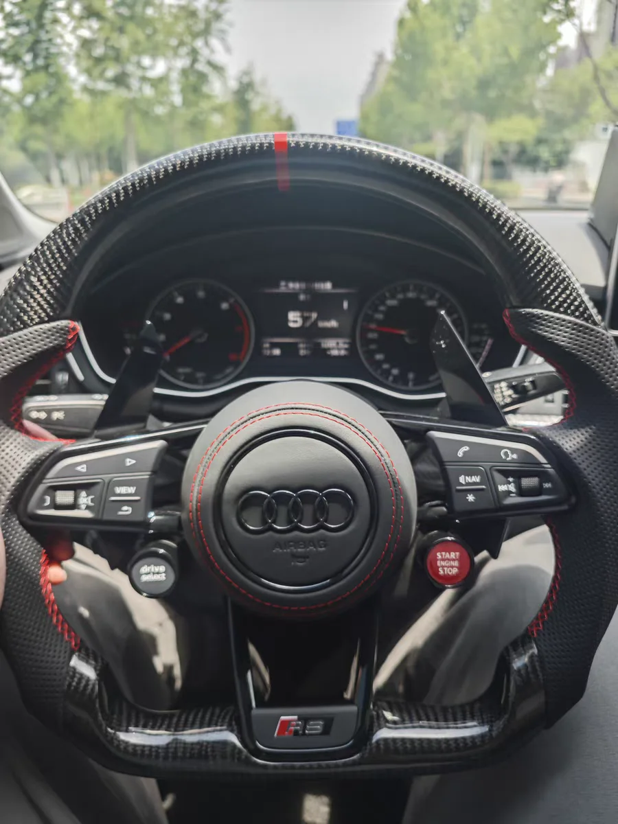 Customized Steering Wheel for Audi - Carbon Fiber & Leather