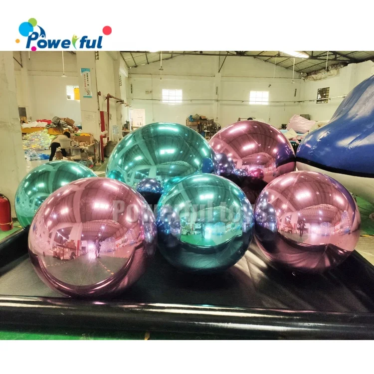 Rainbow Inflatable Mirror Ball Sphere/metallic Balls Inflatable PVC ...