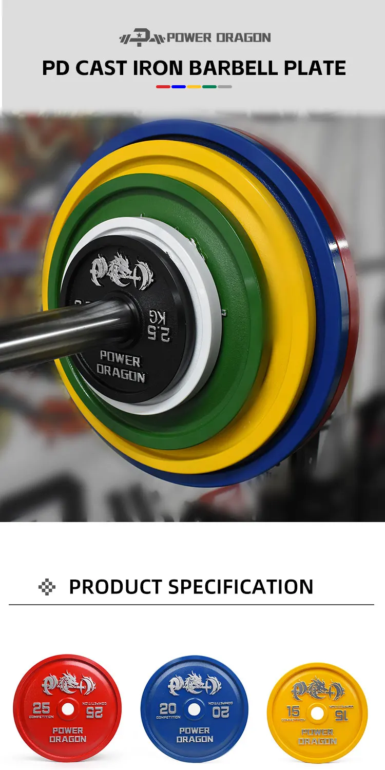 Barbell Plate Color Cast Iron Competition Level Bench Press Squat Hard ...