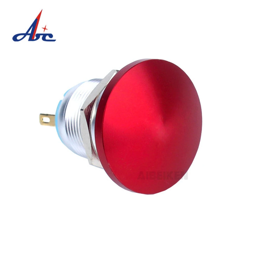 Factory Price 16mm Mushroom Head Push Button Switch 1no Momentary Metal Push Button With Dot Led ...