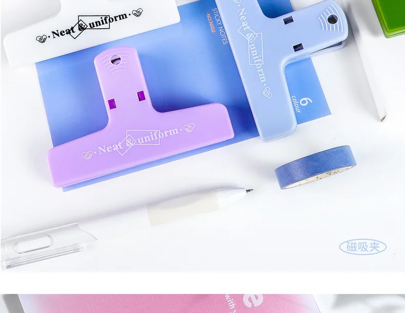 Magnetic Color Plastic Clip for Handbooks Photos Sticky Notes & Bills ...