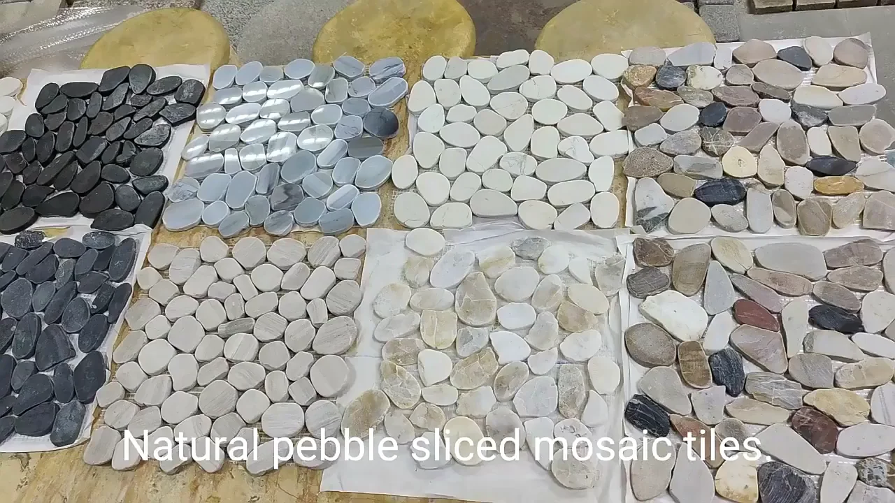 Marble River Rocks Irregular Meshed Pebble Stone Mosaic Tile For ...
