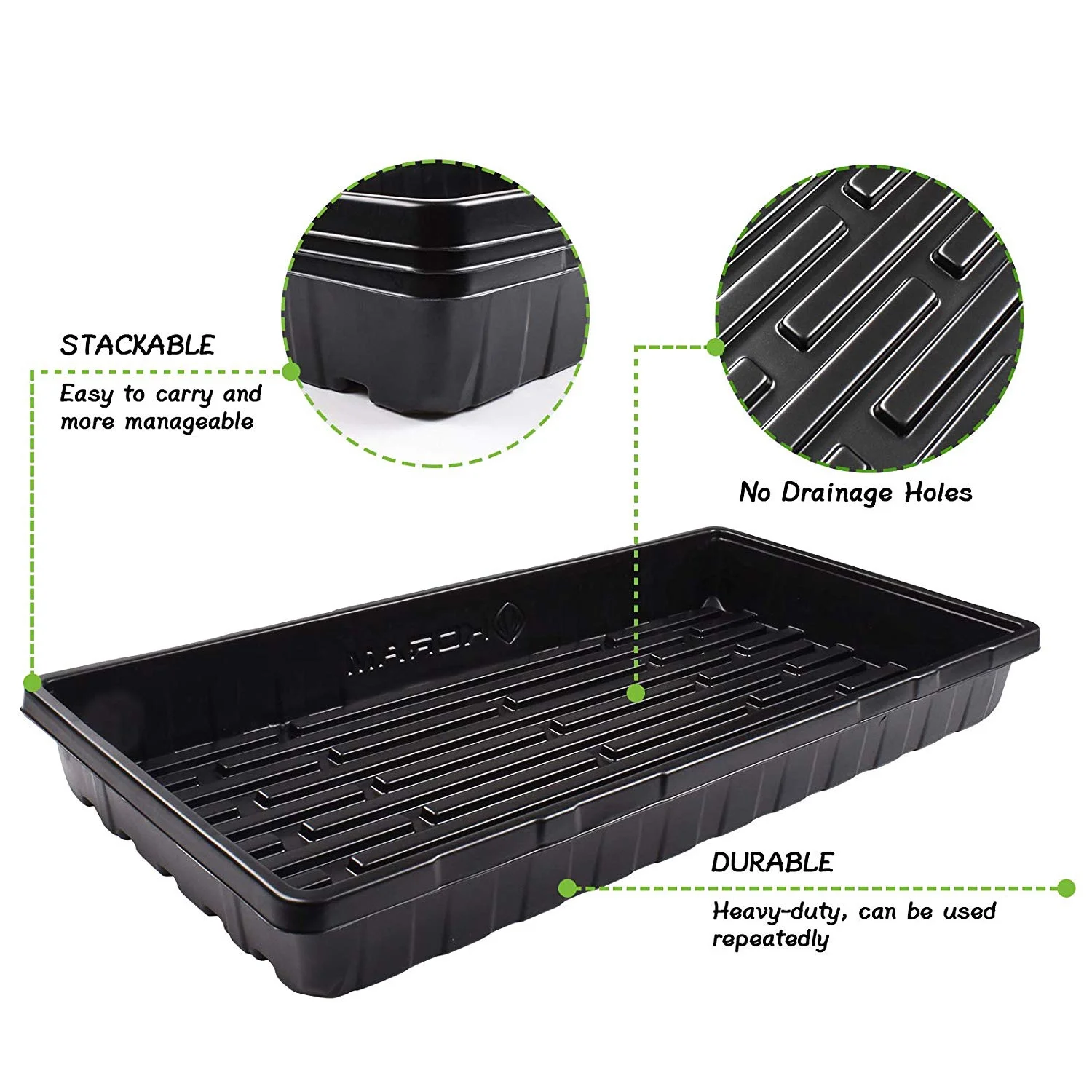 1020 Heavy Duty Plastic Seedling Trays for Garden Growth