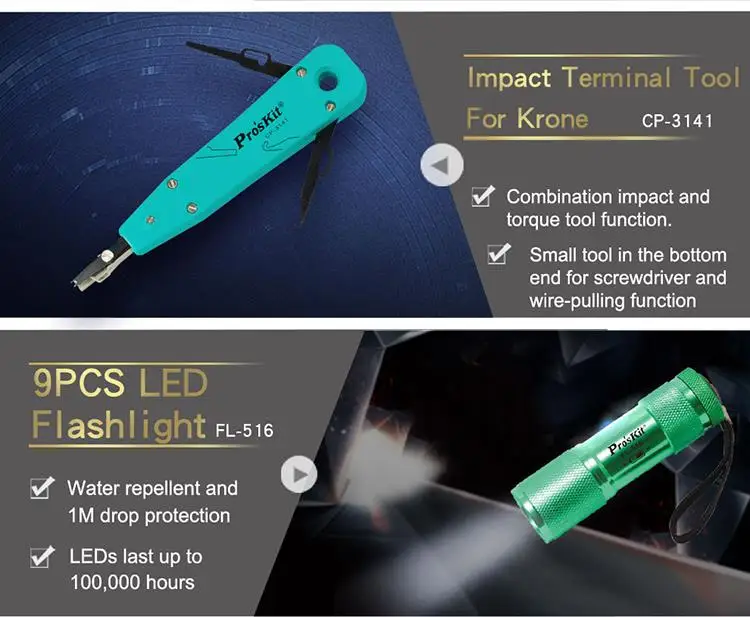 Network Crimping And Wiring Tool Set Proskit Pk-4013 For Basic Network ...