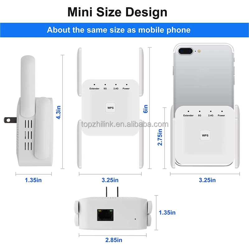 5 Ghz Wifi Extenders - Long Range 1200mbps Signal Boosters